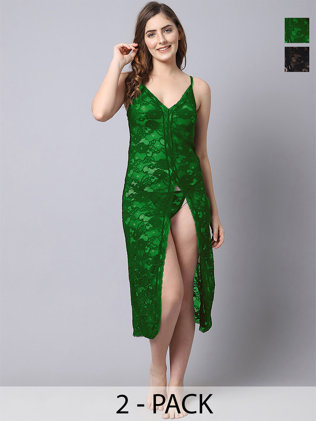 Buy Aamarsh Pack Of 2 Self Design Net Baby Doll - Baby Dolls for Women ...