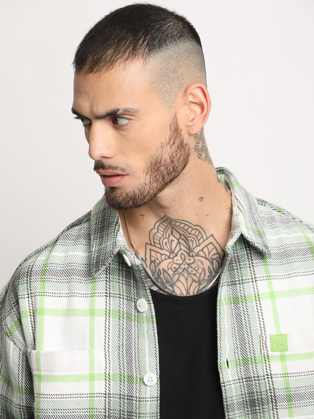 Buy THE BEAR HOUSE Men Checkered Relaxed Fit Shacket - Shackets for Men ...