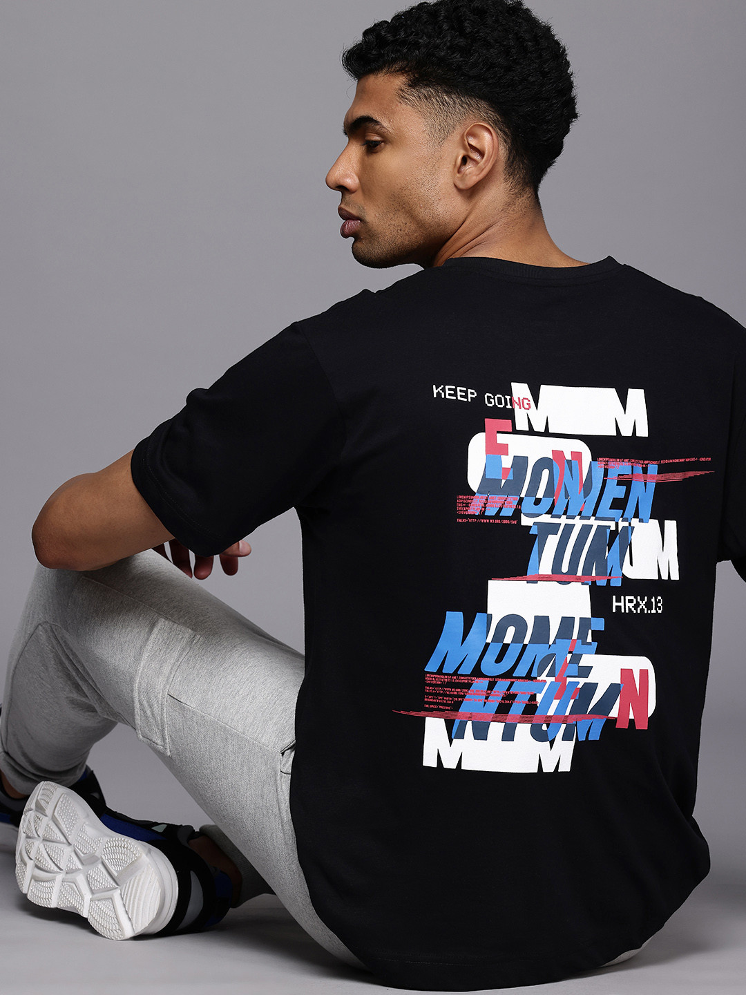 Buy HRX By Hrithik Roshan Men Graphic Printed Bio Finish Oversized T ...
