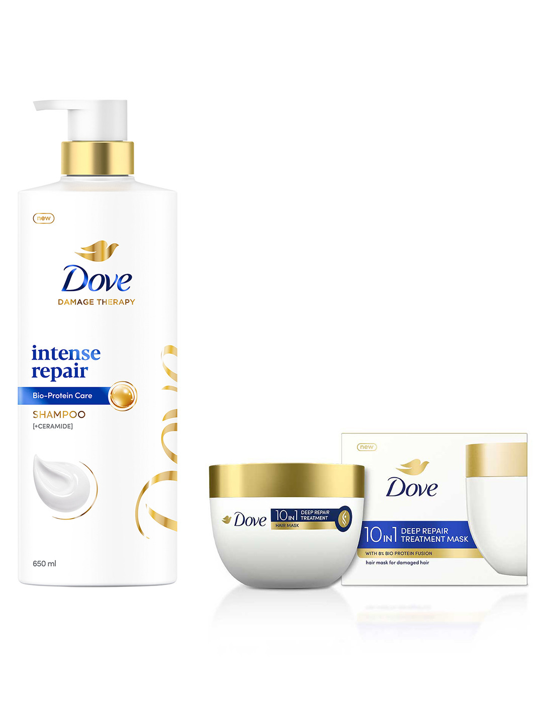 Buy Dove Set Of Intense Repair Shampoo 650ml & 10 In 1 Deep Repair ...