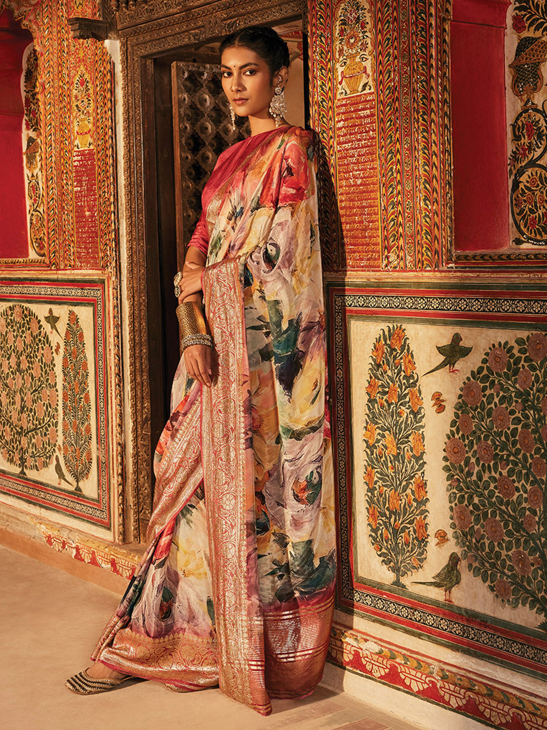 Buy Soch Floral Organza Saree - Sarees for Women 28667858 | Myntra