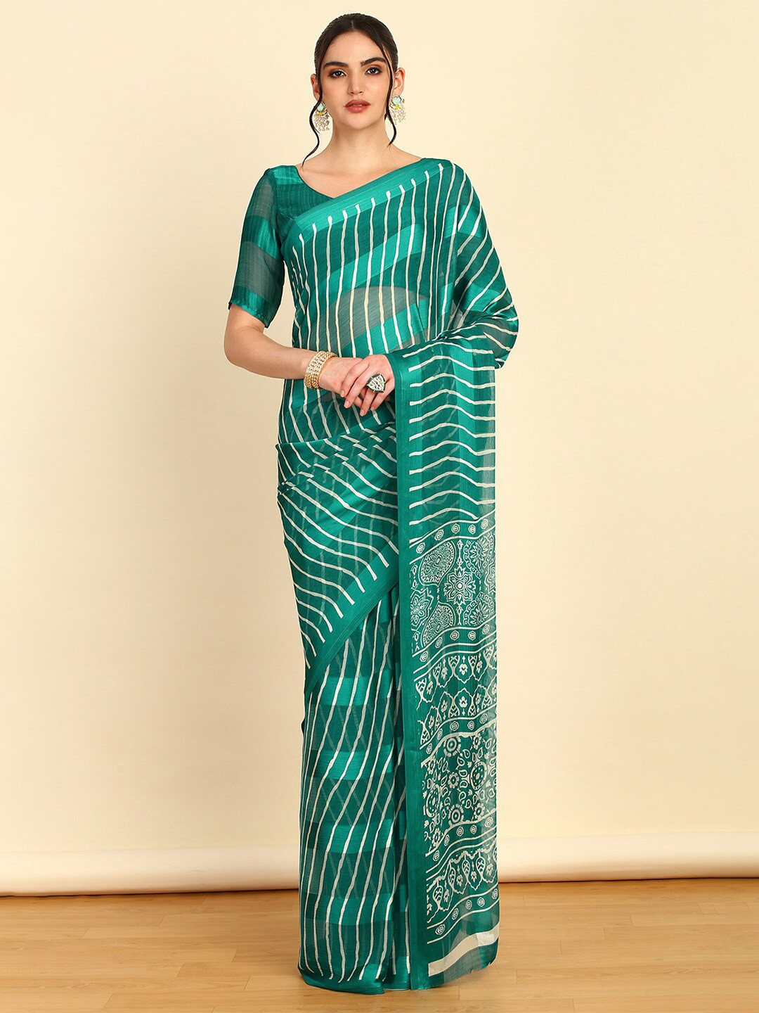 Buy Soch Leheriya Pure Chiffon Leheriya Saree - Sarees for Women ...