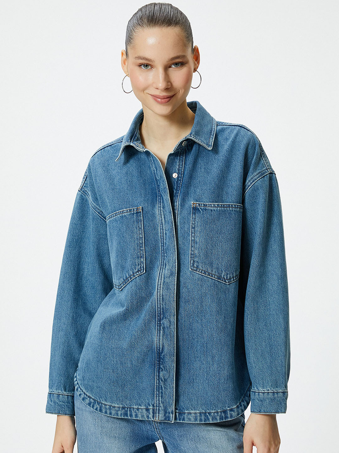 Buy Koton Washed Longline Denim Jacket - Jackets for Women 28672622 ...