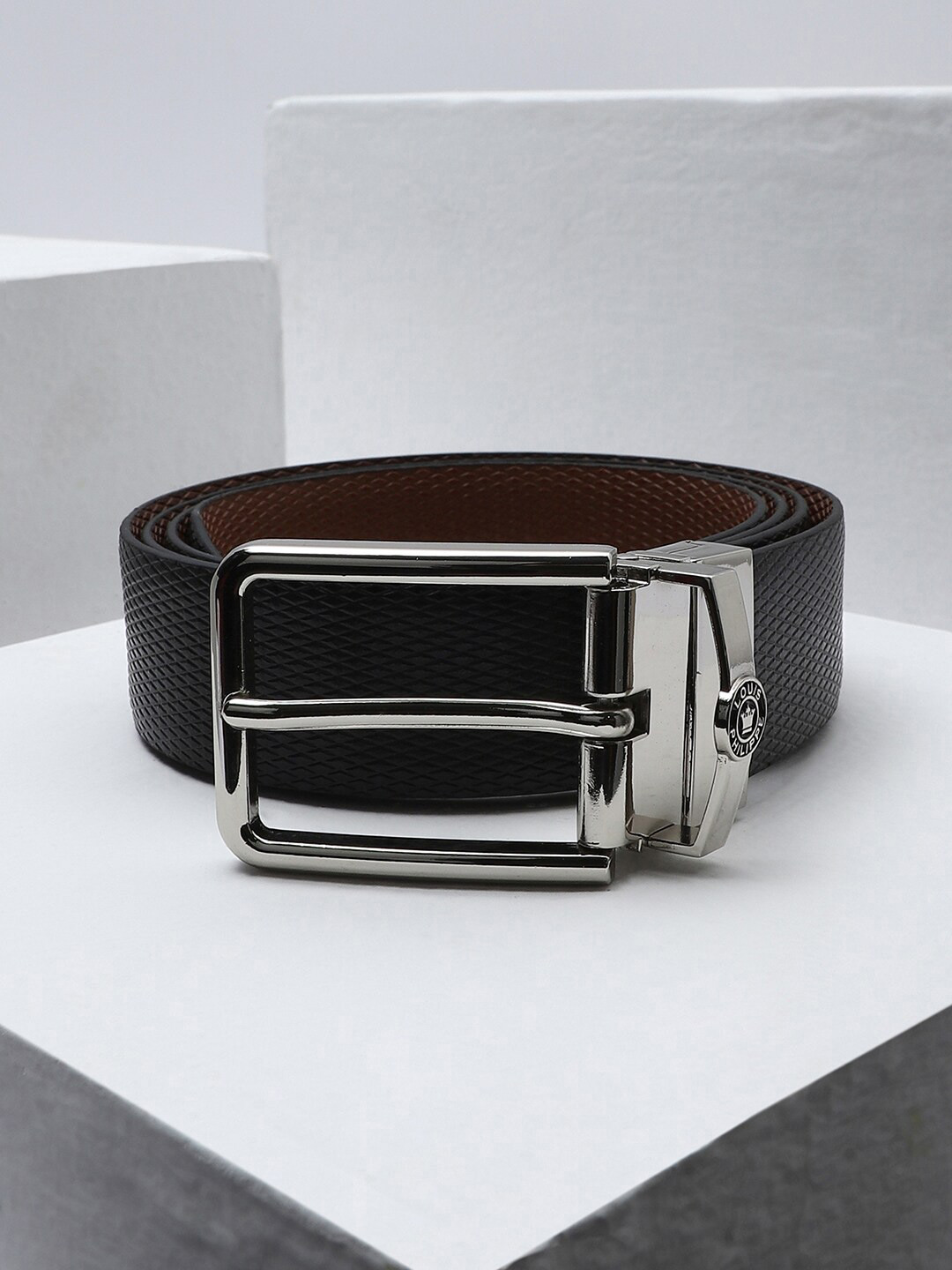 Buy Louis Philippe Men Textured Genuine Leather Belt - Belts for Men ...