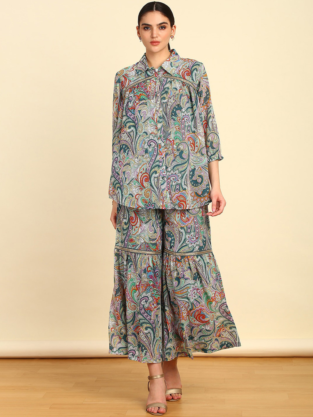 Buy Soch Ethnic Motifs Printed Empire Kurta With Sharara - Kurta Sets for Women 28677894 | Myntra