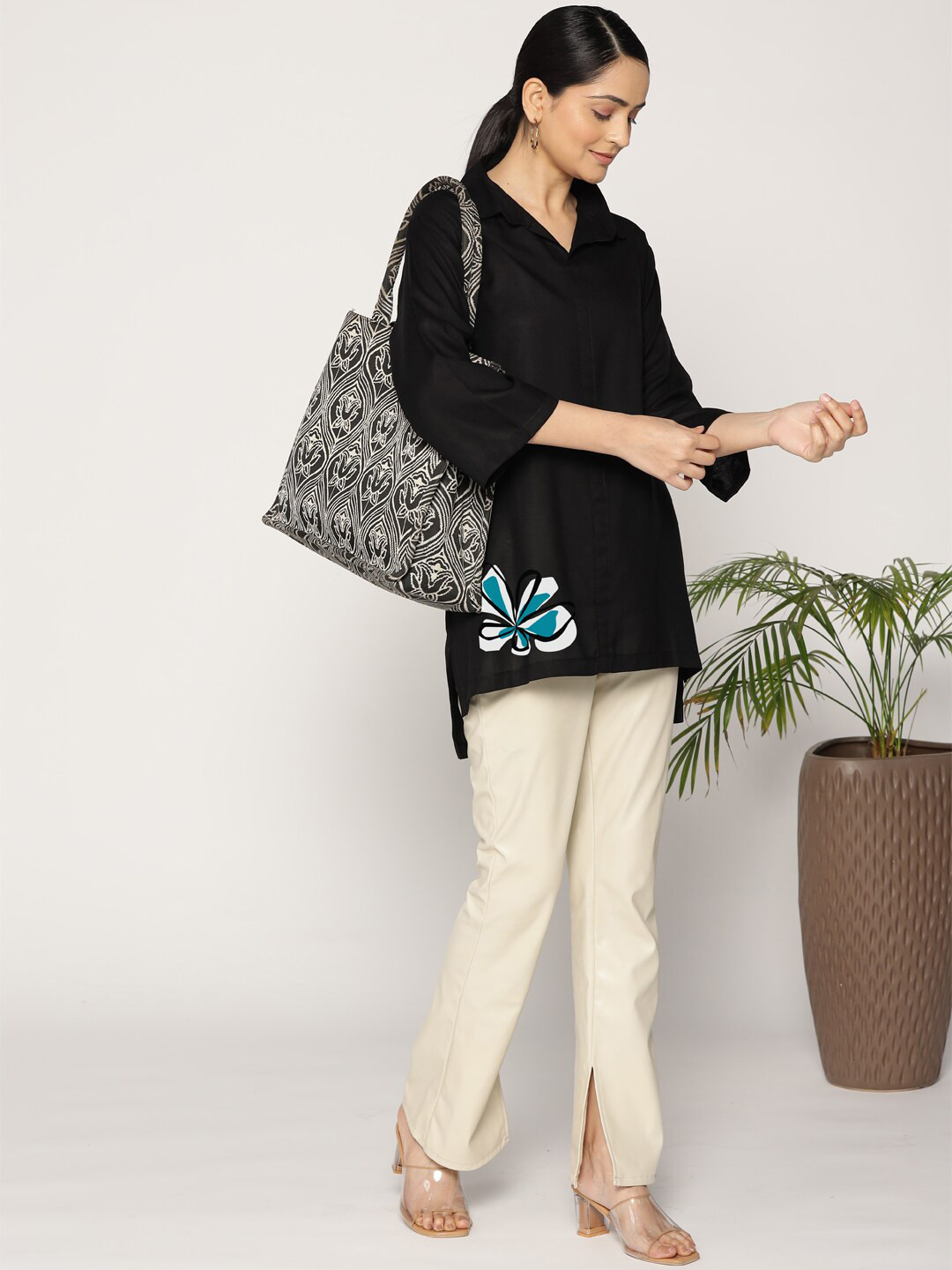 Buy LetsDressUp Shirt Collar Flared Sleeve Opaque Top - Tops for Women ...