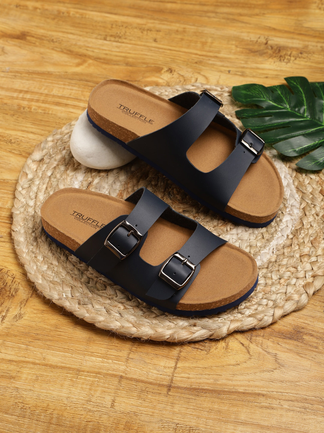 Buy Truffle Collection Buckle Detail Open Toe Flats - Flats for Women ...