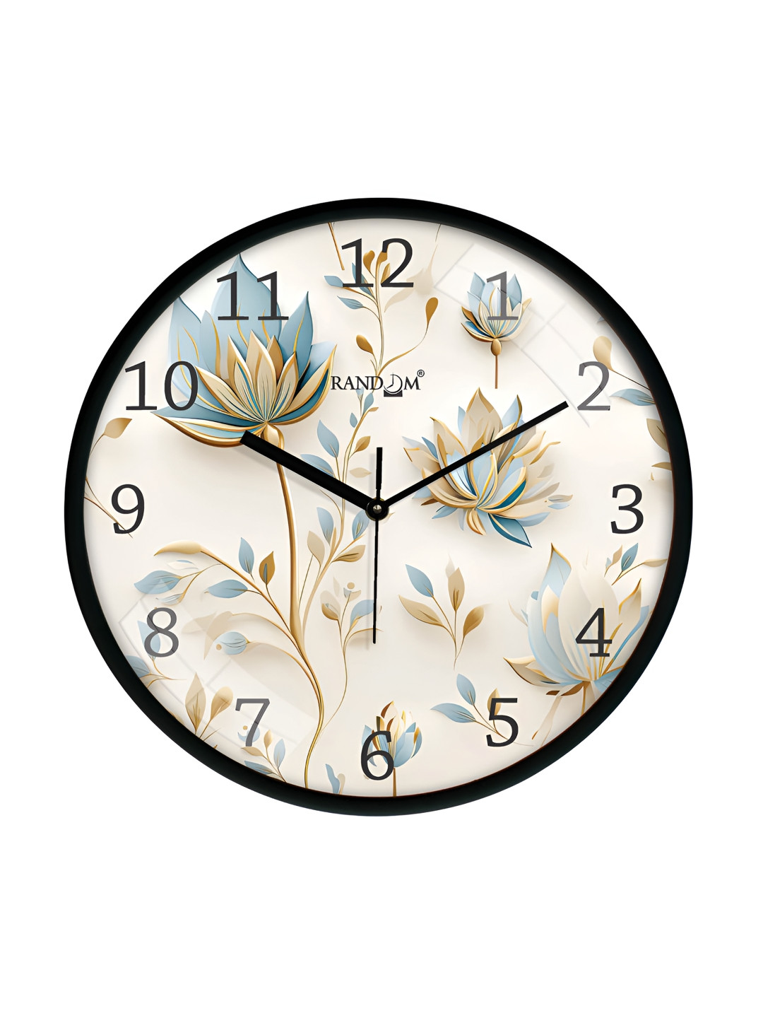 Buy RANDOM Blue & Black Printed Analogue Wall Clock - Clocks for Unisex ...