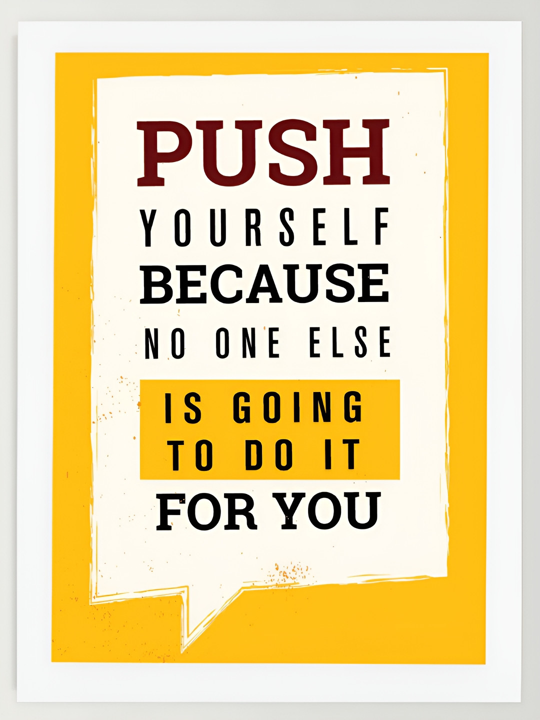 Buy DecorTwist Yellow & White Motivational Quotes Printed Poster Framed ...
