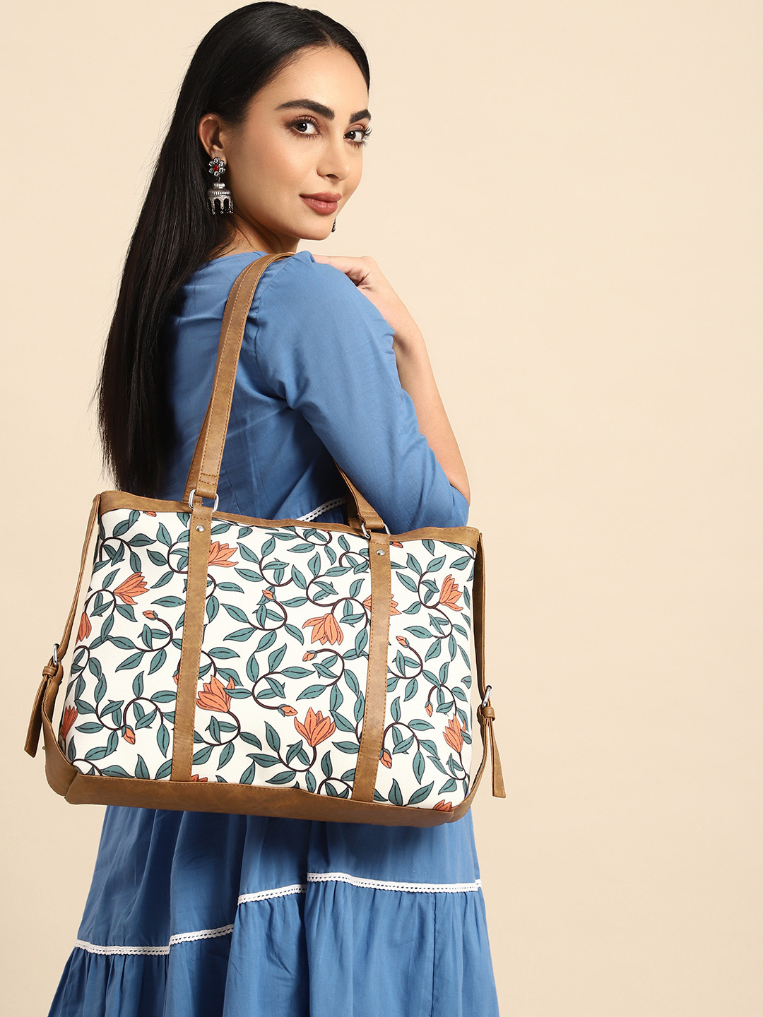 Buy Anouk Floral Printed Oversized Shopper Tote Bag - Handbags for ...