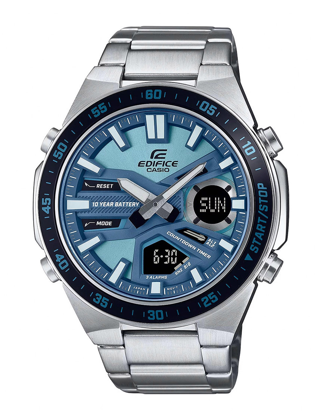 Buy CASIO Men EDifice EFV C110D 2BDF Blue Ana Digi Dial Silver ...