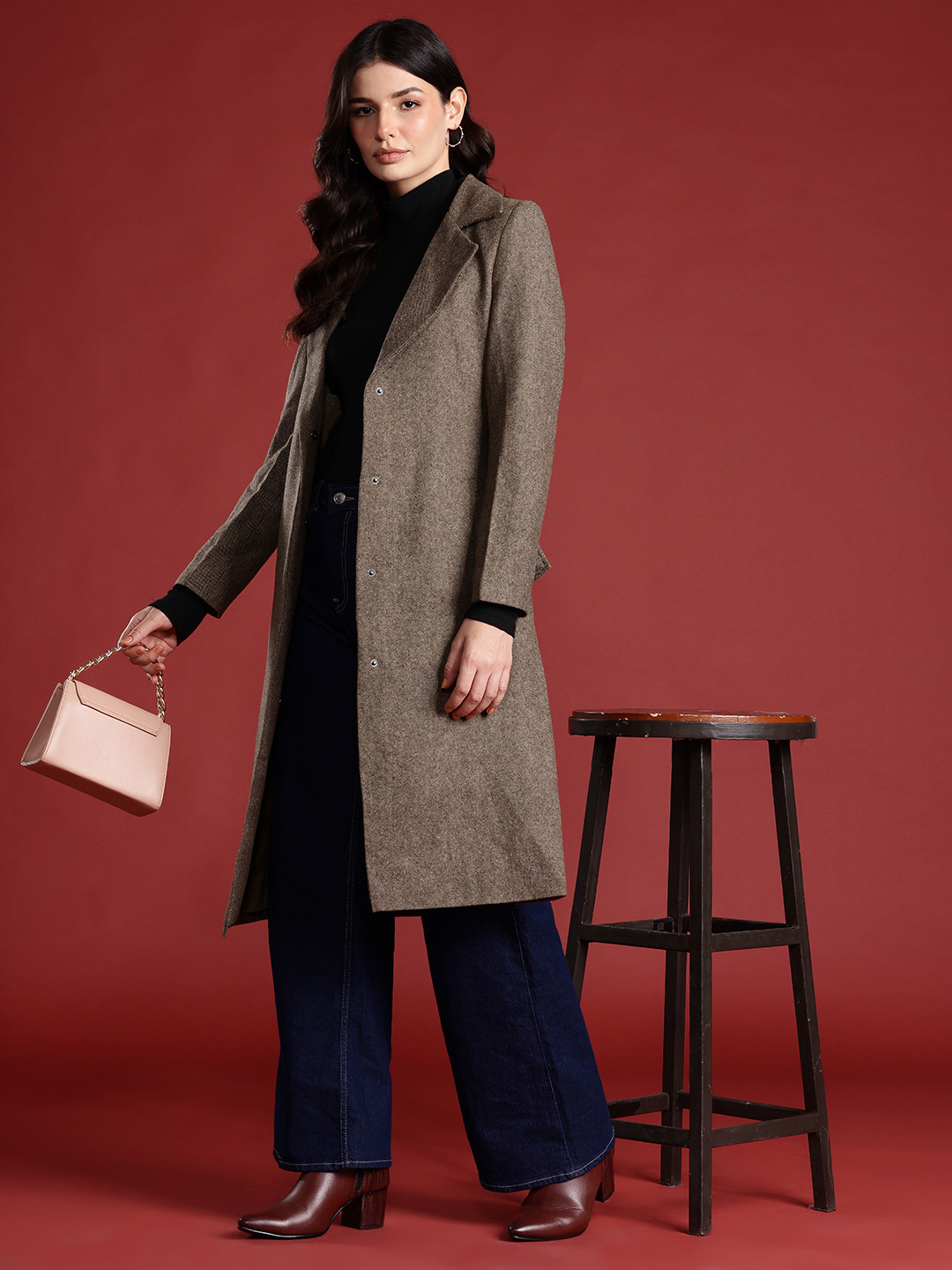 Buy All About You Single Breasted Longline Overcoat With Belt - Coats for Women 28719518 | Myntra