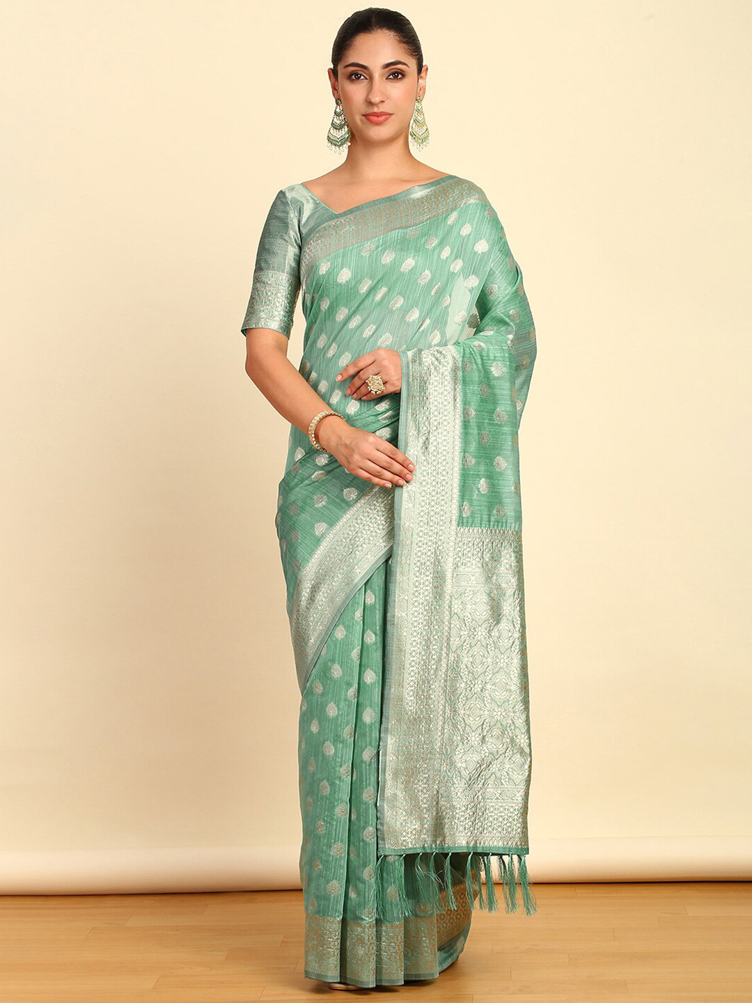 Buy Soch Woven Design Tussar Zari Saree - Sarees for Women 28720398 ...
