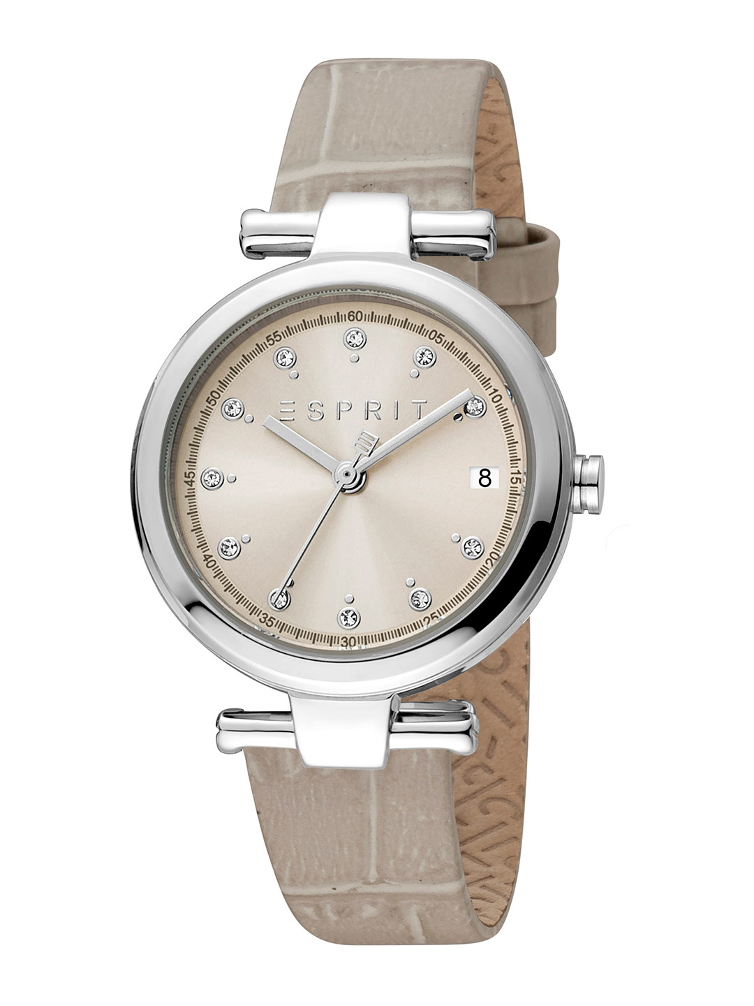 Buy ESPRIT Women Embellished Dial & Leather Straps Round Analogue Watch ...