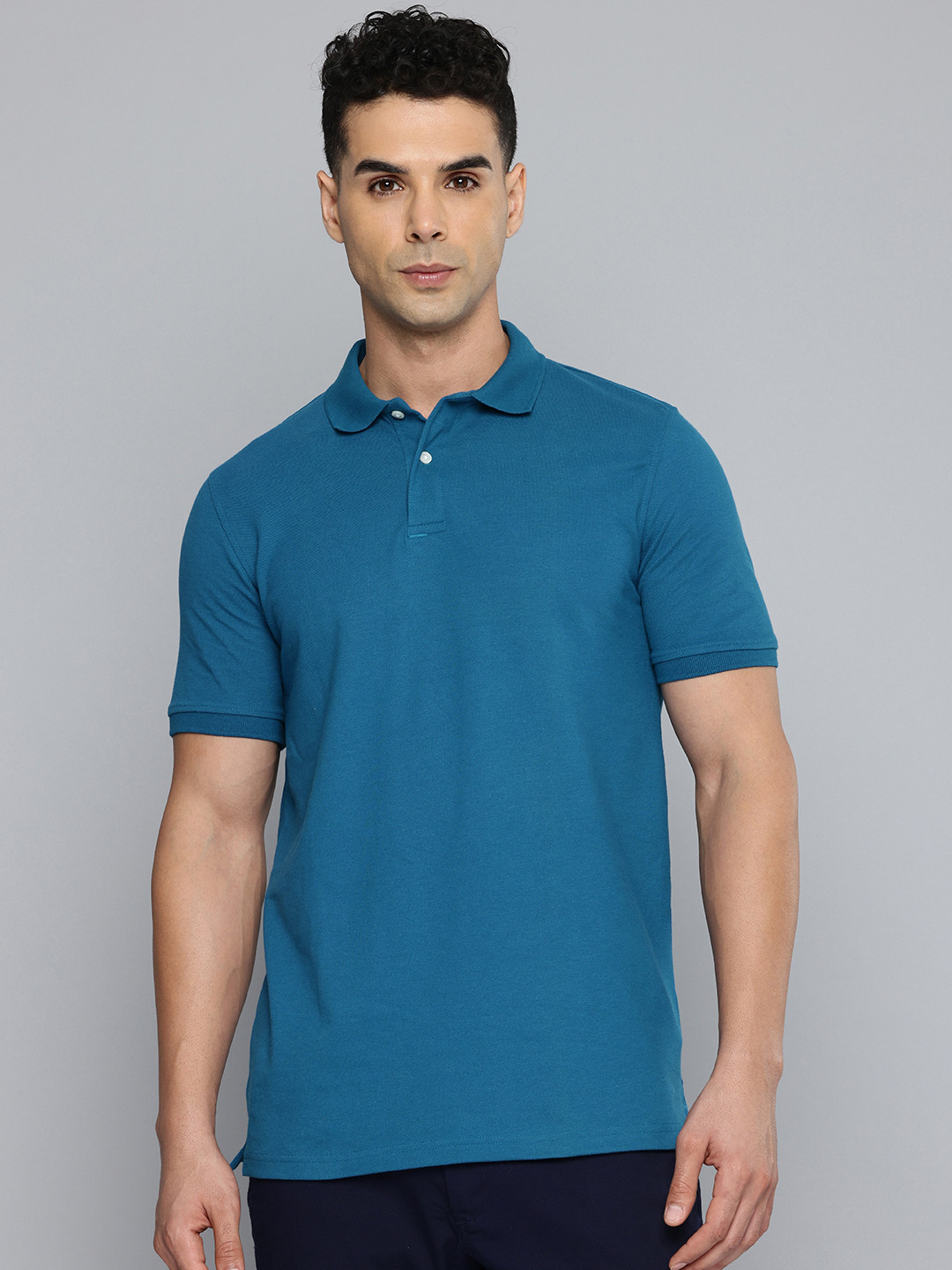 Buy Inesis By Decathlon Men Navy Blue Cotton Polo Collar T Shirt ...