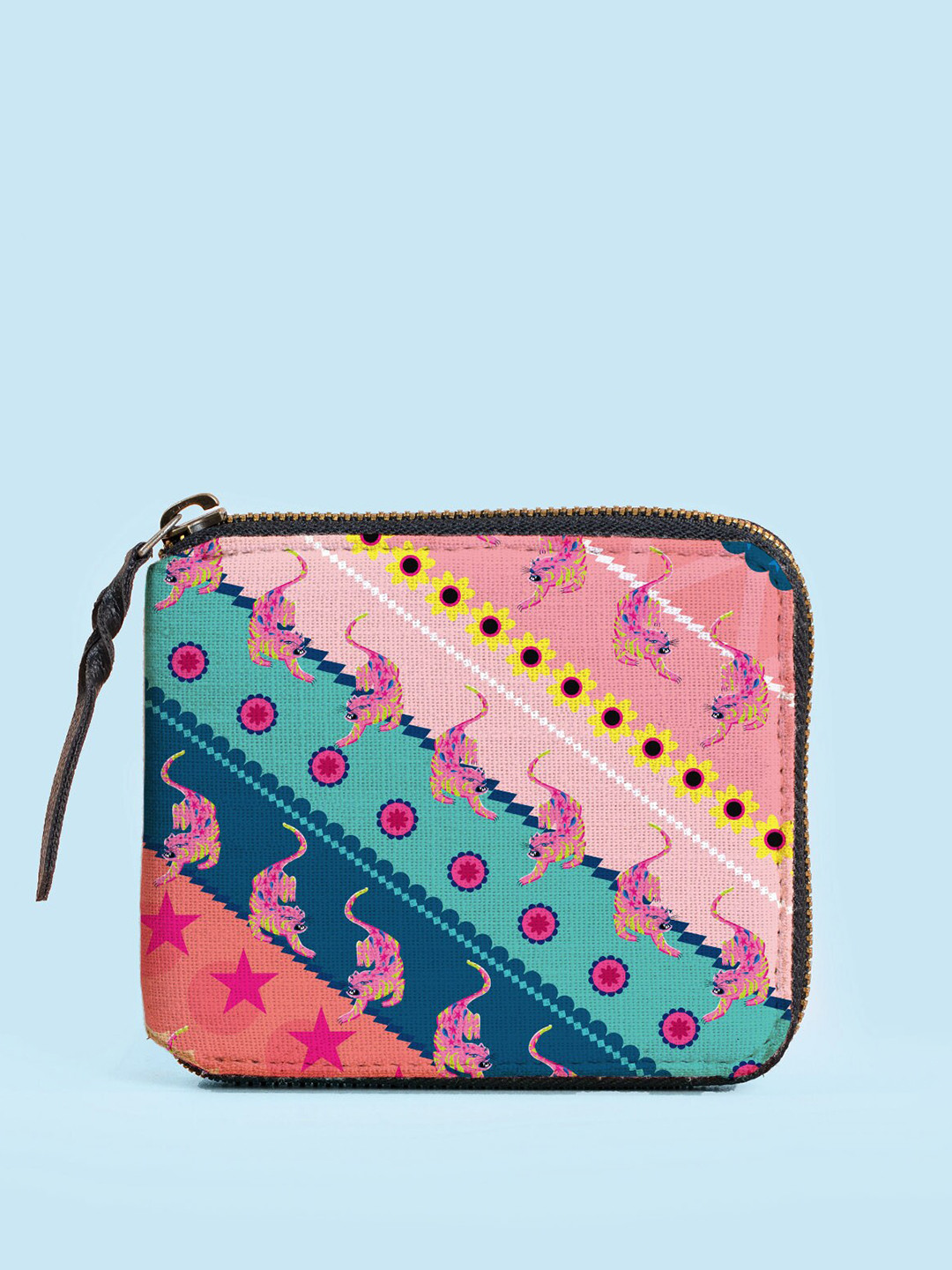 Buy Kalankit Women Abstract Printed Vegan Leather Zip Around Wallet ...