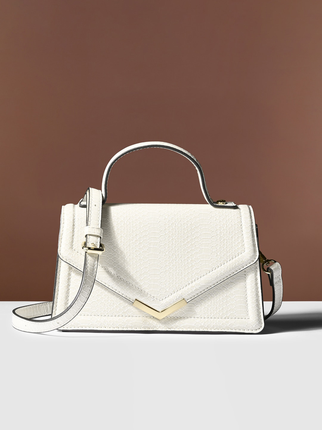 Buy Accessorize Textured Synthetic Leather Structured Satchel Bag ...