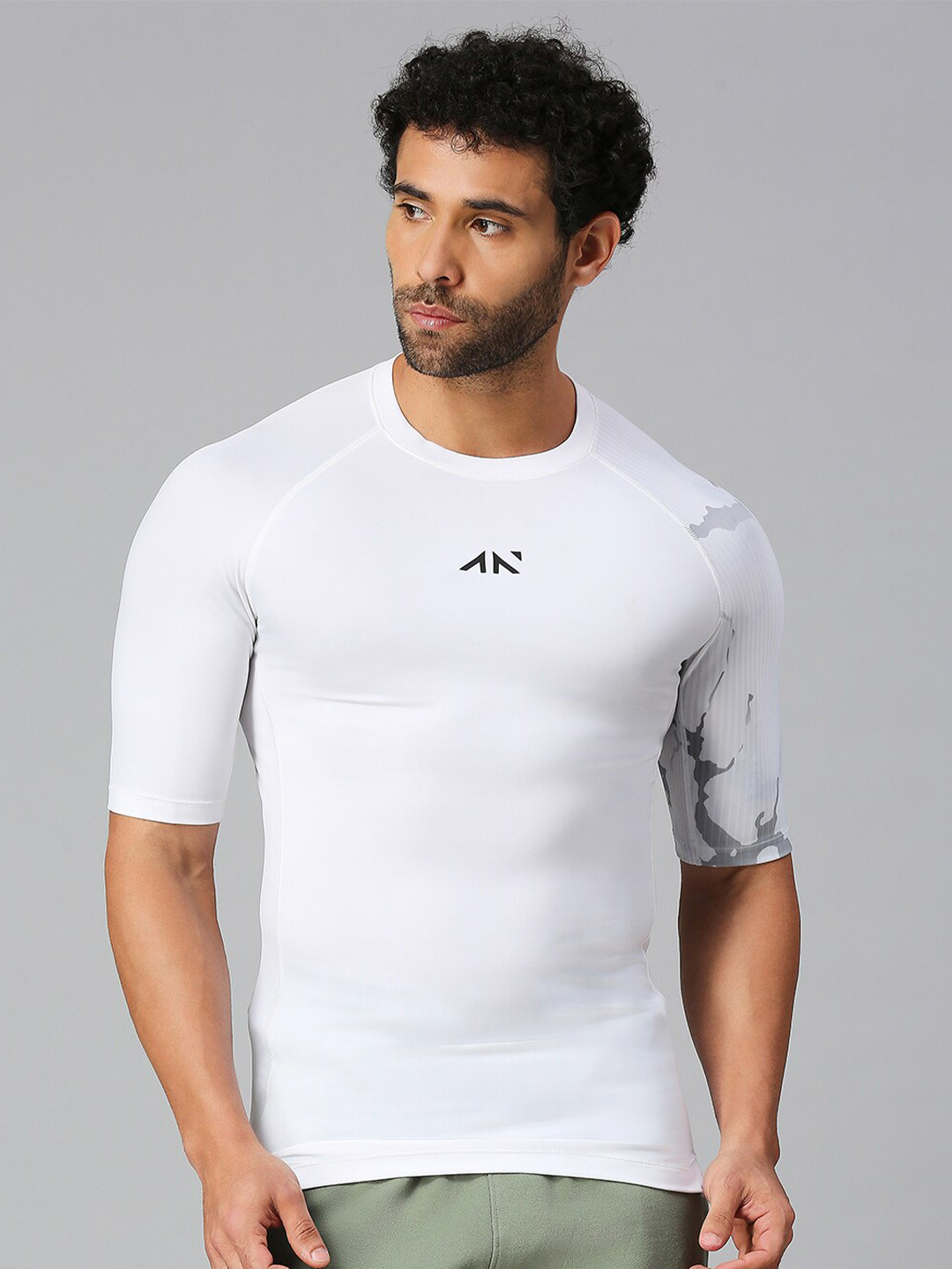 Buy AESTHETIC NATION Dri FIT Round Neck Compression T Shirt - Tshirts ...