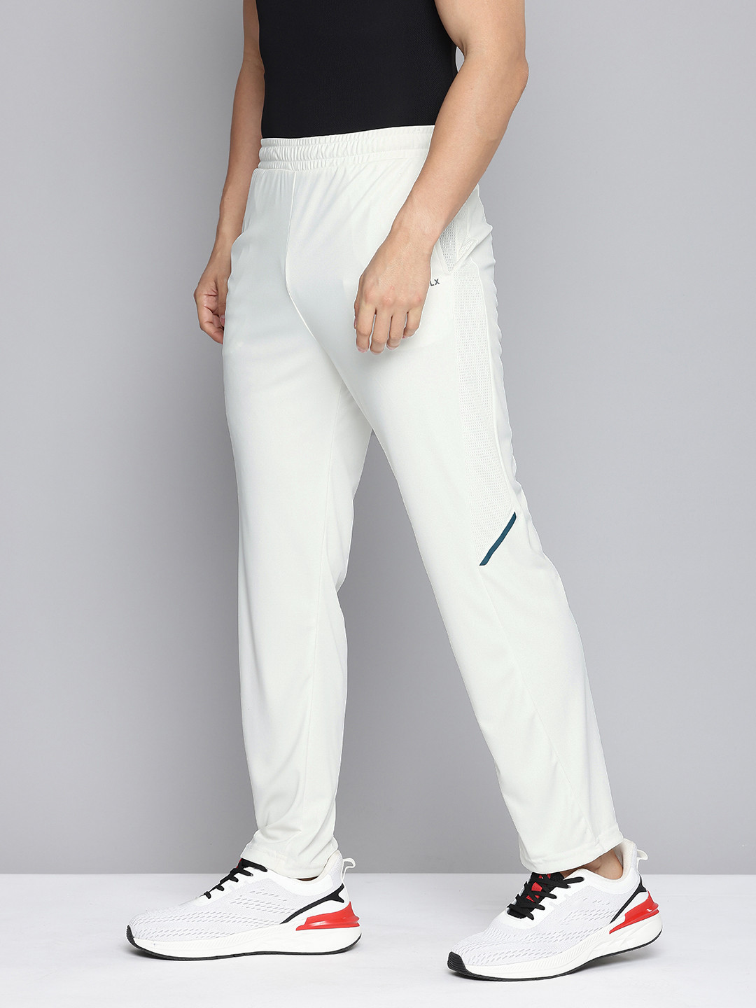Buy FLX By Decathlon Men White Straight Fit Quick Dry Cricket Track ...