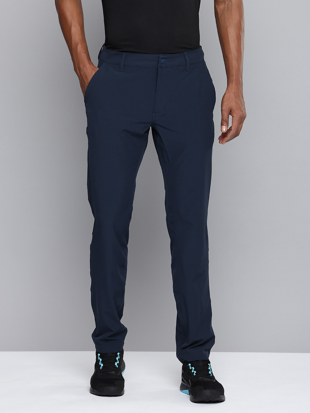 Buy Inesis By Decathlon Men Navy Blue Quick Dry Stretchable Chino ...