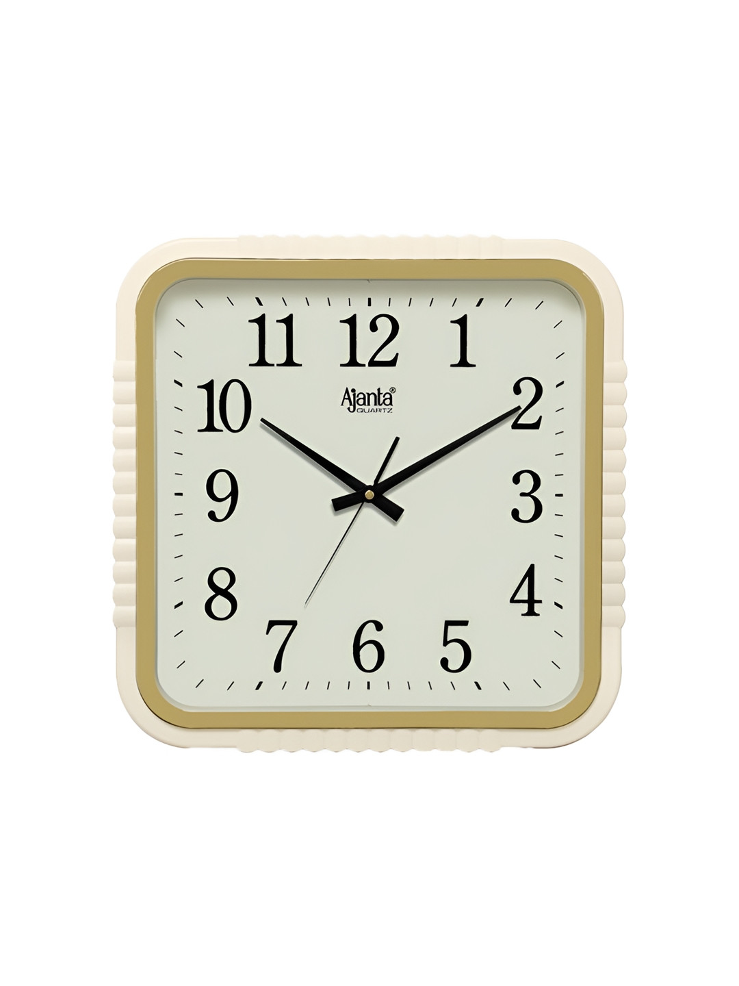 Buy Ajanta Gold Toned & White Textured Glass Contemporary Analogue ...