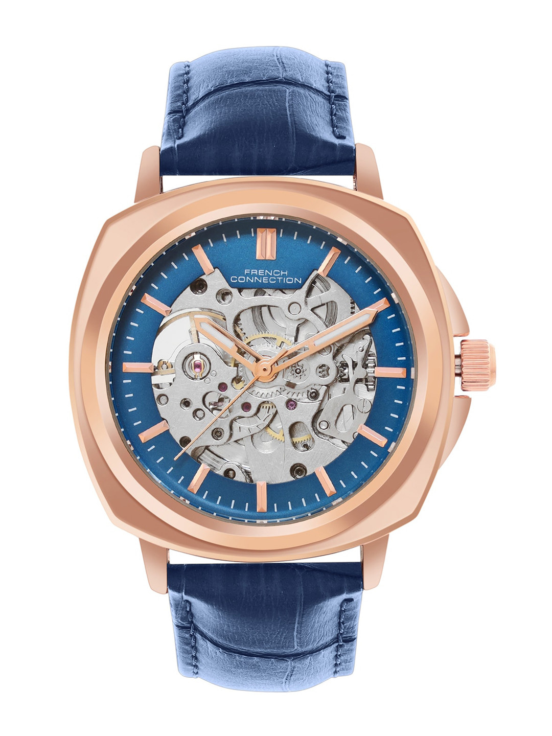 Buy French Connection Men Skeleton Dial & Leather Straps Analogue ...