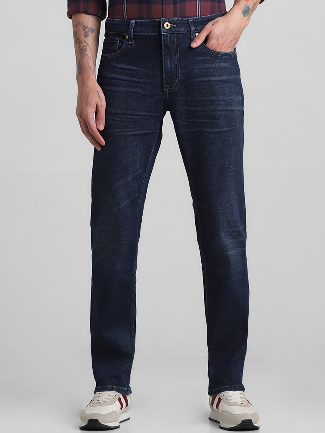 Buy Jack & Jones Men Clark Mid Rise Clean Look Stretchable Jeans ...
