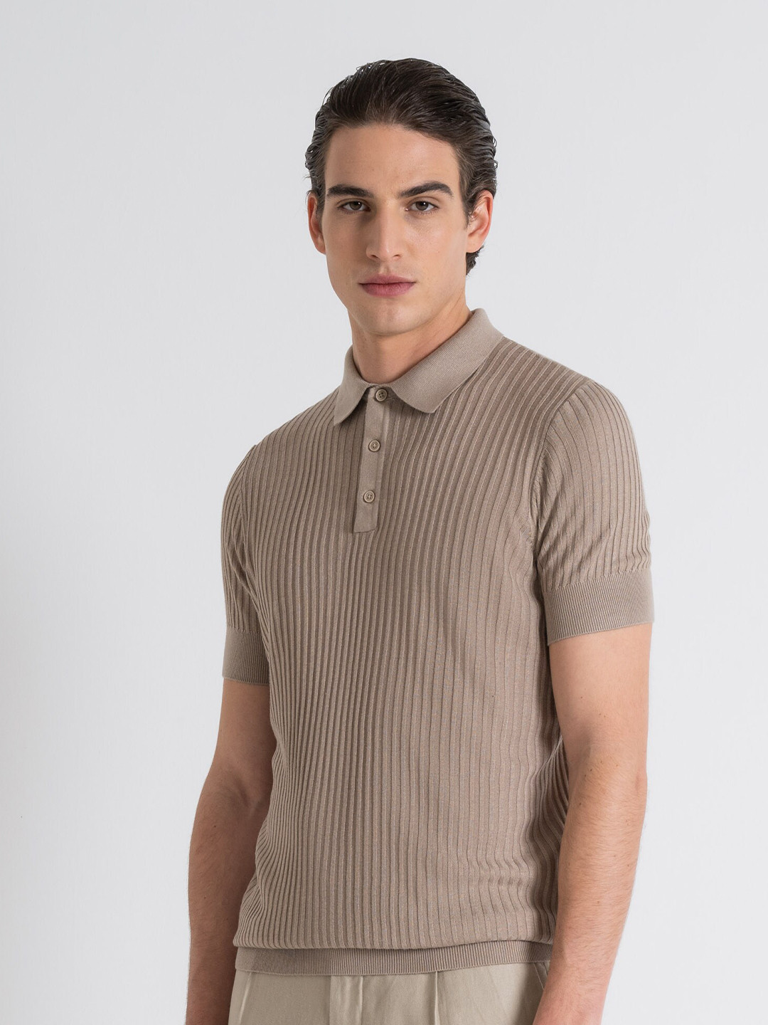 Buy Antony Morato Striped Polo Collar Short Sleeves Slim Fit T Shirt ...