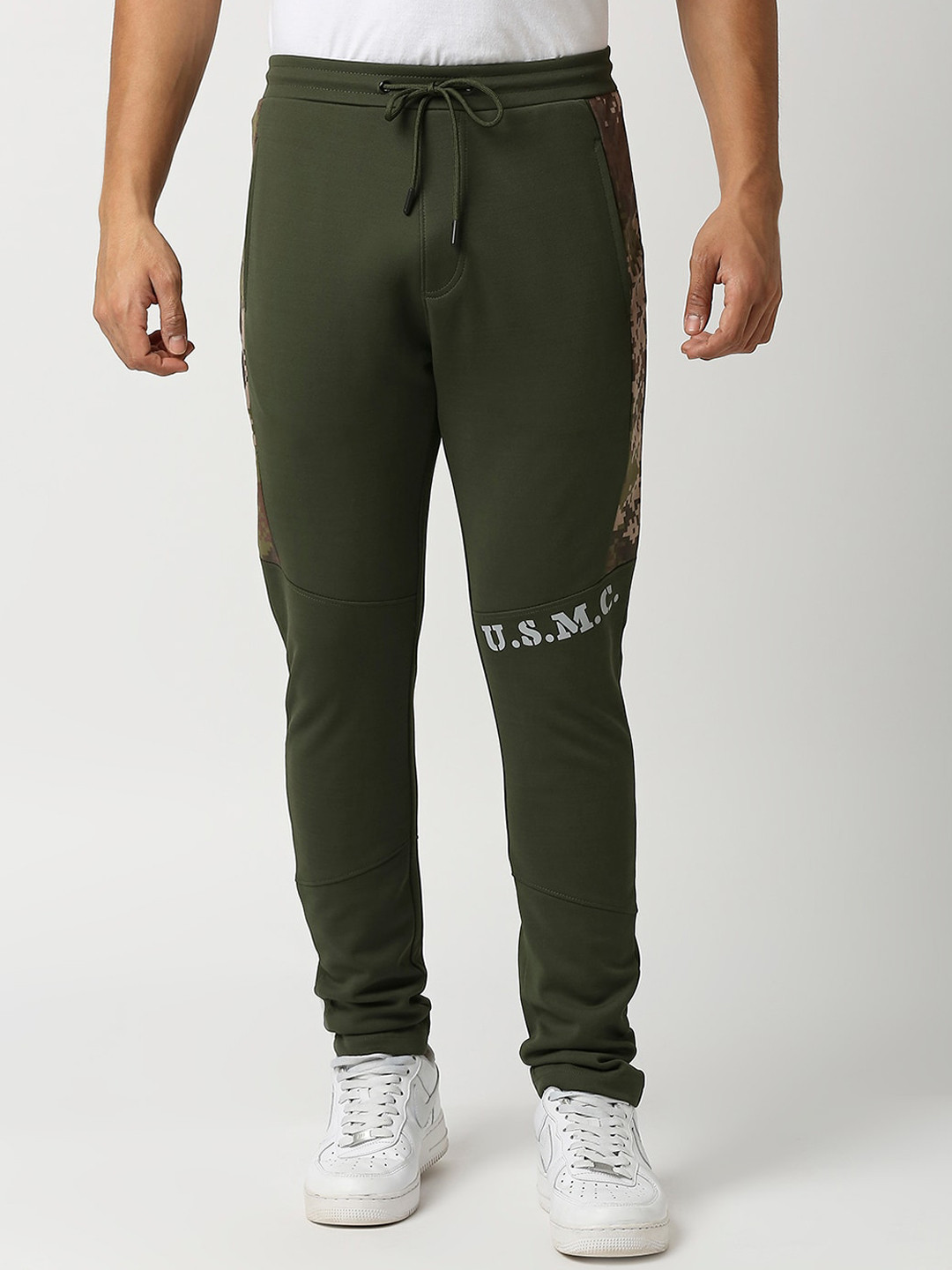 Buy USMC Men Rapid Dry Activewear Running Gym Joggers - Track Pants for ...