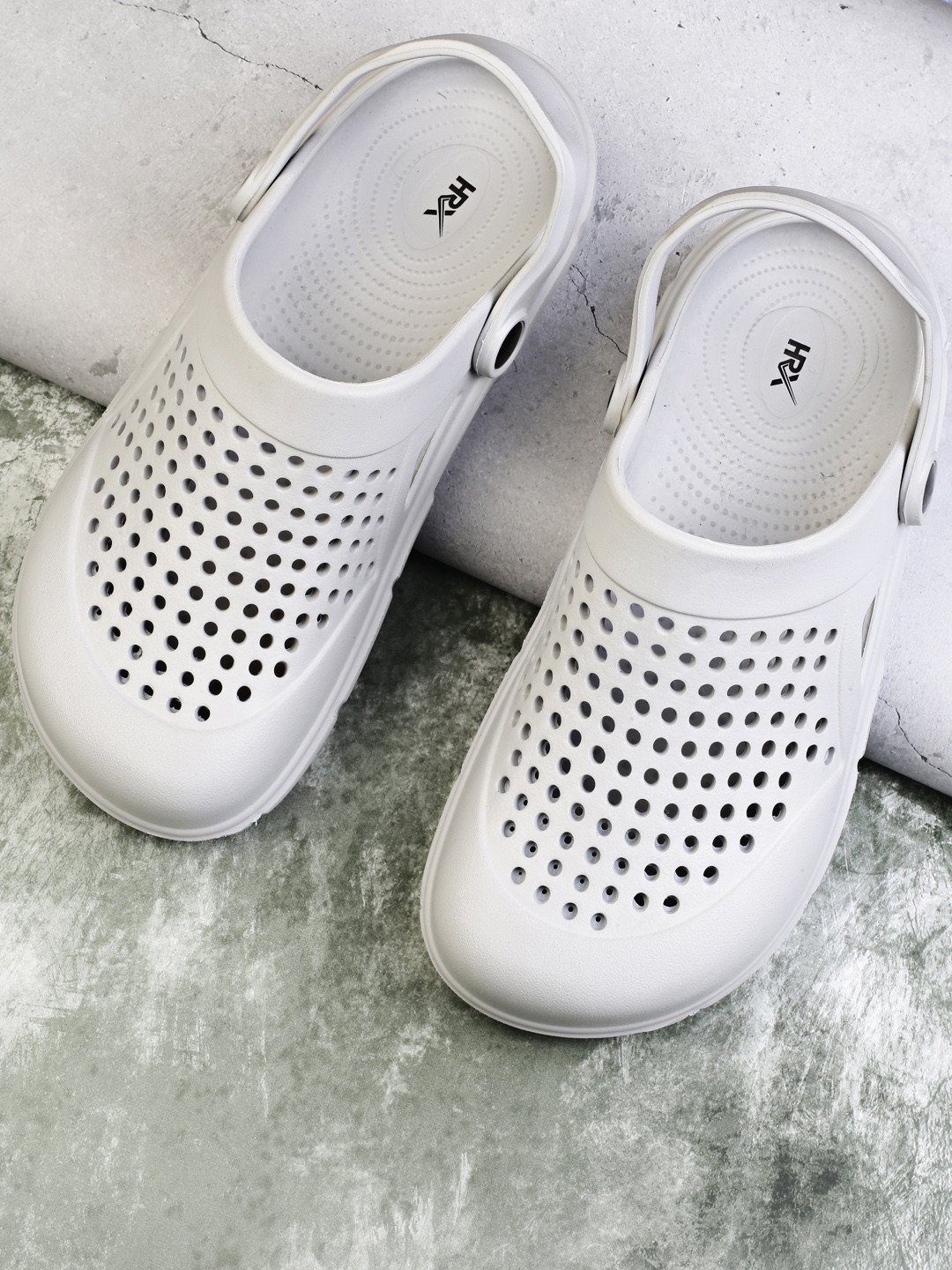 Buy HRX By Hrithik Roshan Men Grey Rubber Clogs - Flip Flops for Men ...