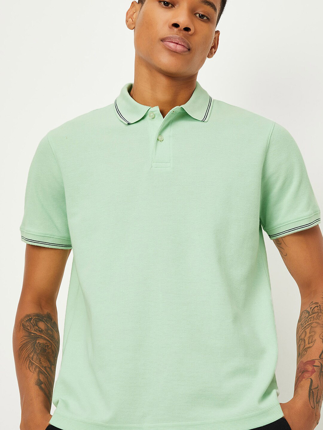 Buy Max Polo Collar Short Sleeves Cotton Slim Fit T Shirt - Tshirts for ...