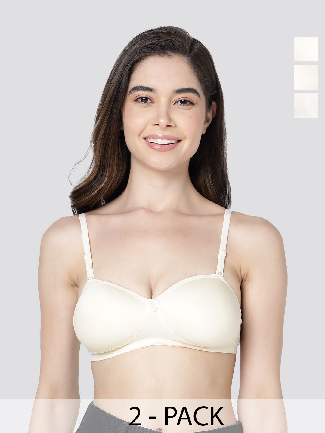 Buy Kalyani Leslie Pack Of 3 Lightly Padded Balconette Bra SKN SKN SKN - Bra for Women 28776744 ...