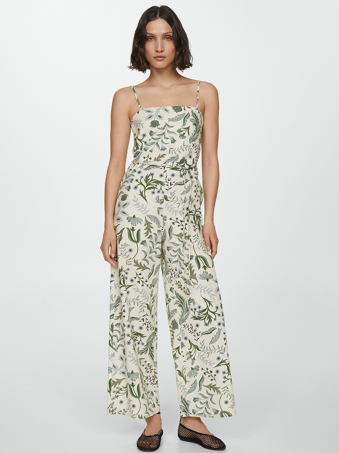 Buy MANGO Shoulder Straps Printed Basic Jumpsuit - Jumpsuit for Women ...