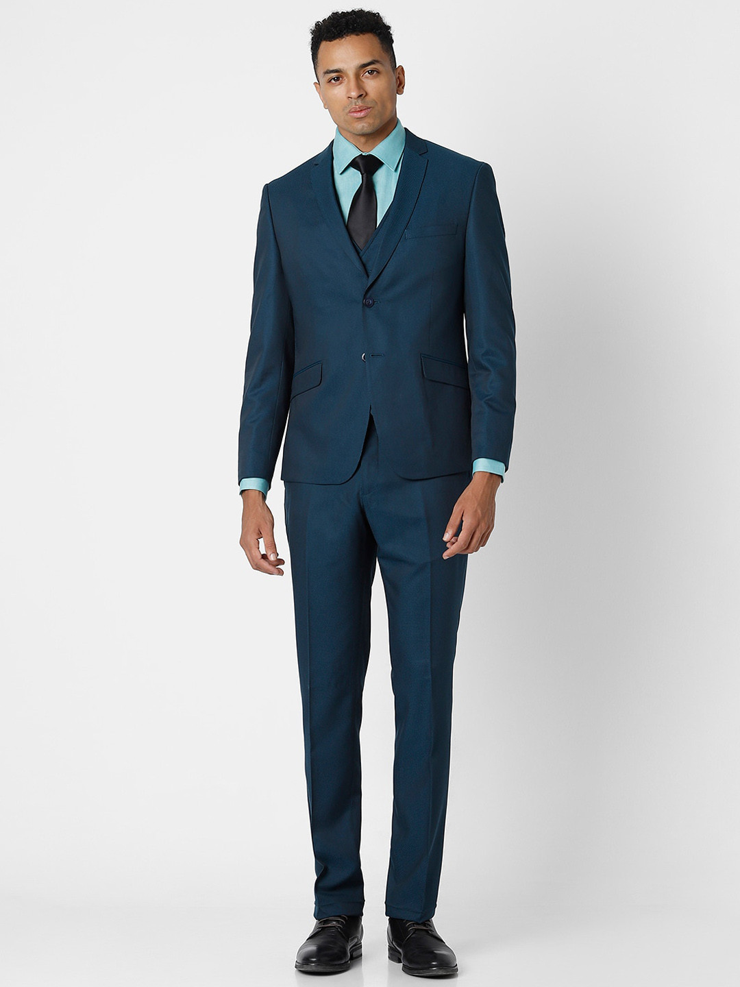 Buy V Dot Self Design Skinny Fit Three Piece Party Suit - Suits for Men ...