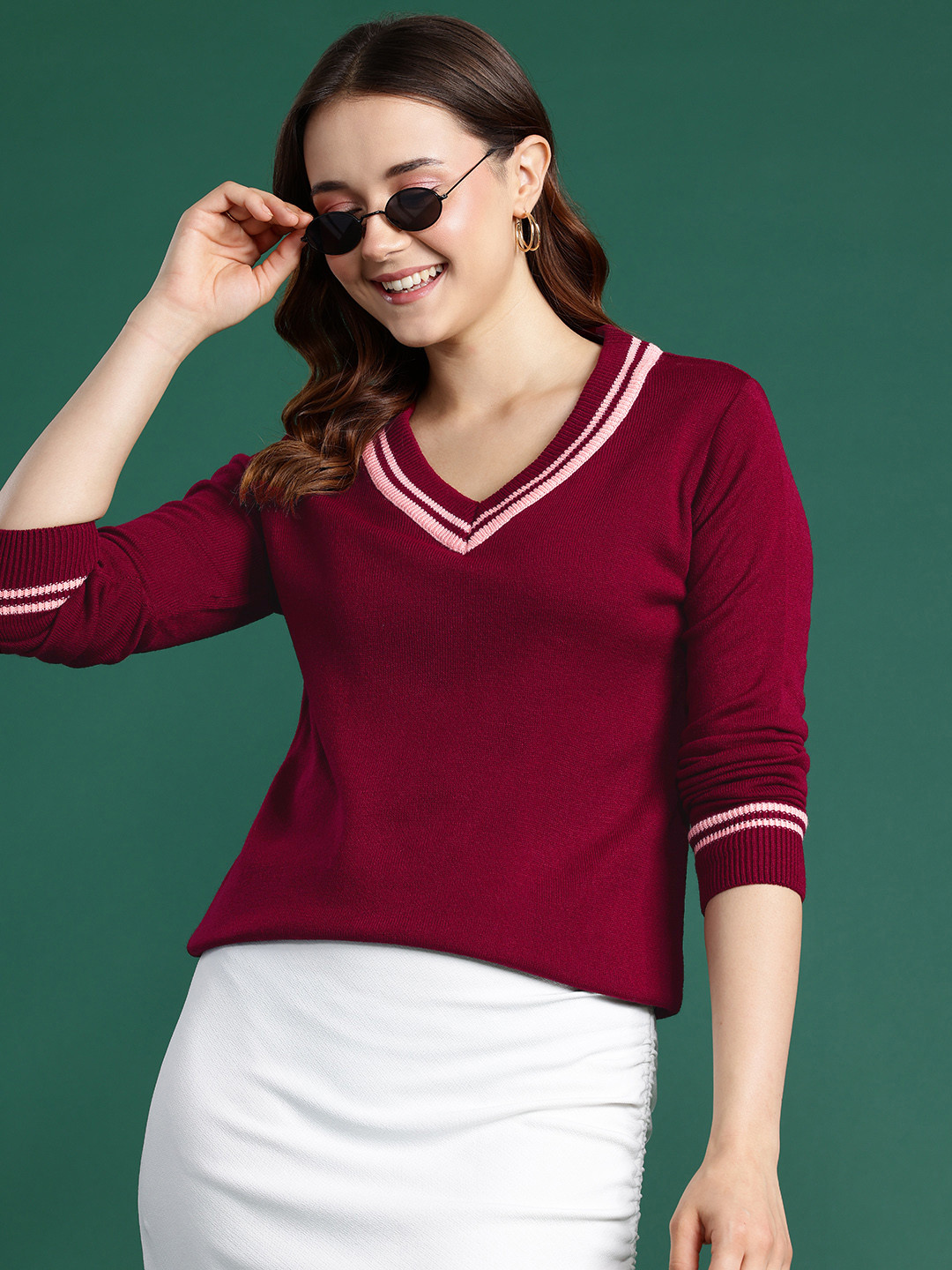 Buy DressBerry V Neck Pullover - Sweaters for Women 28803044 | Myntra