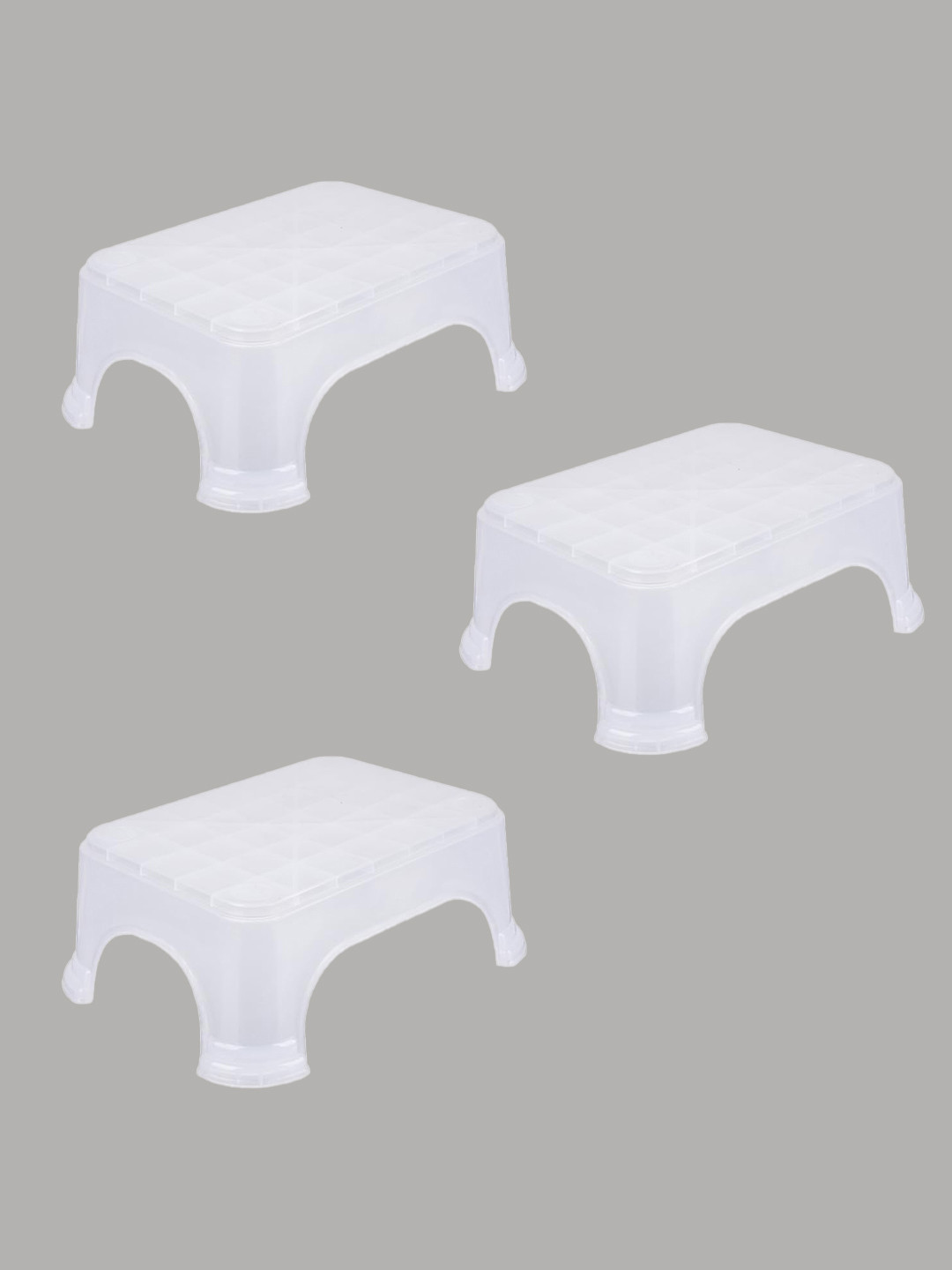 Buy Kuber Industries Transparent 3 Pieces Square Step Stools - Bathroom ...
