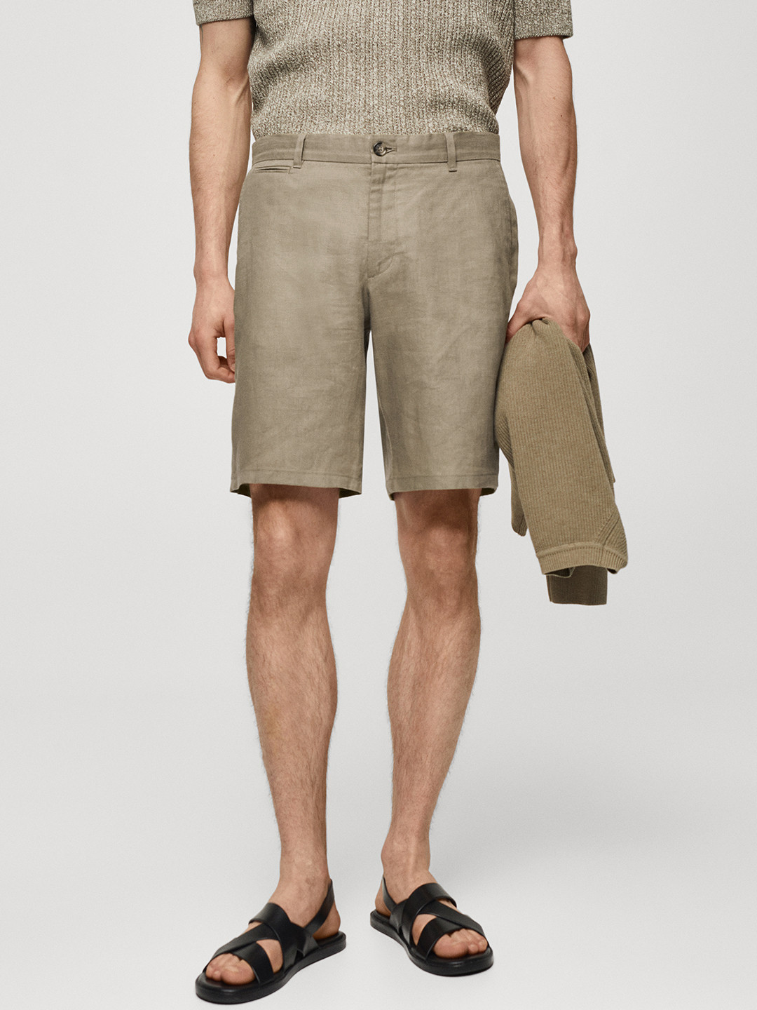 Buy MANGO MAN Slim Fit Linen Chino Shorts - Shorts for Men 28844288 ...