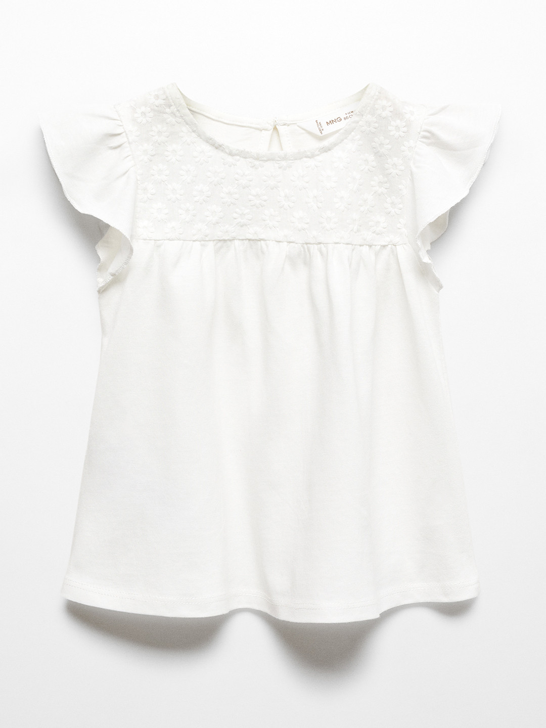 Buy Mango Kids Girls Floral Embroidered Cotton A Line Top - Tops for ...