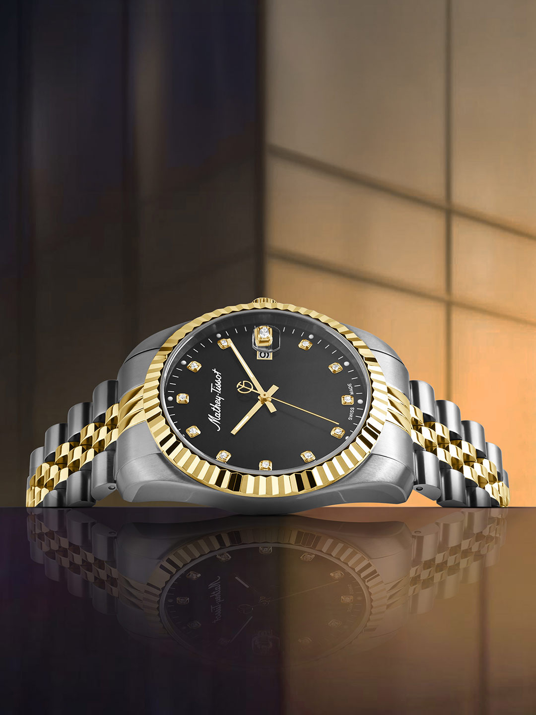 Buy Mathey Tissot Men Swiss Made Rolly III Crystal Analog Watch H710BN ...