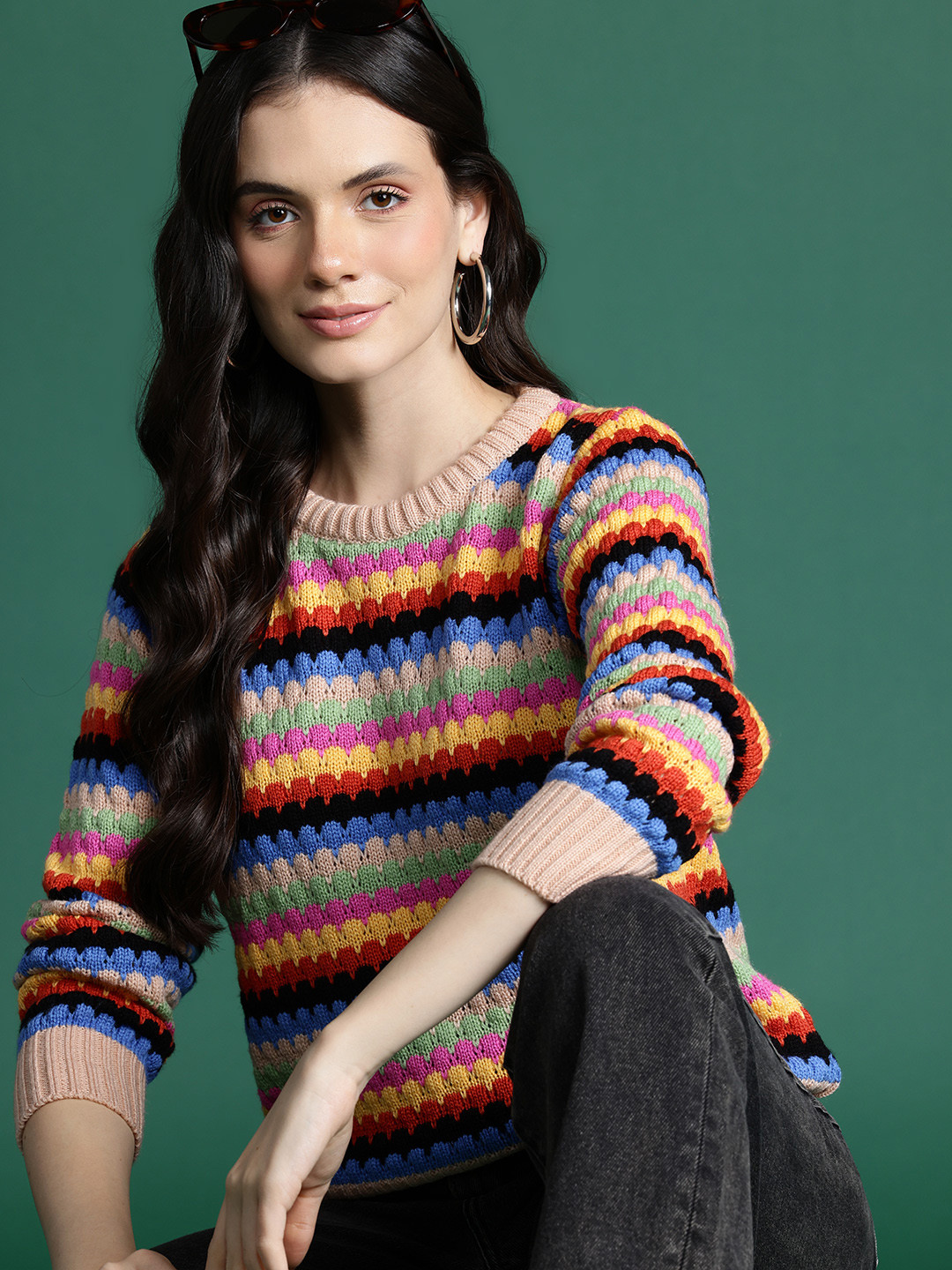 Buy DressBerry Pure Acrylic Self Design Pullover - Sweaters for Women ...