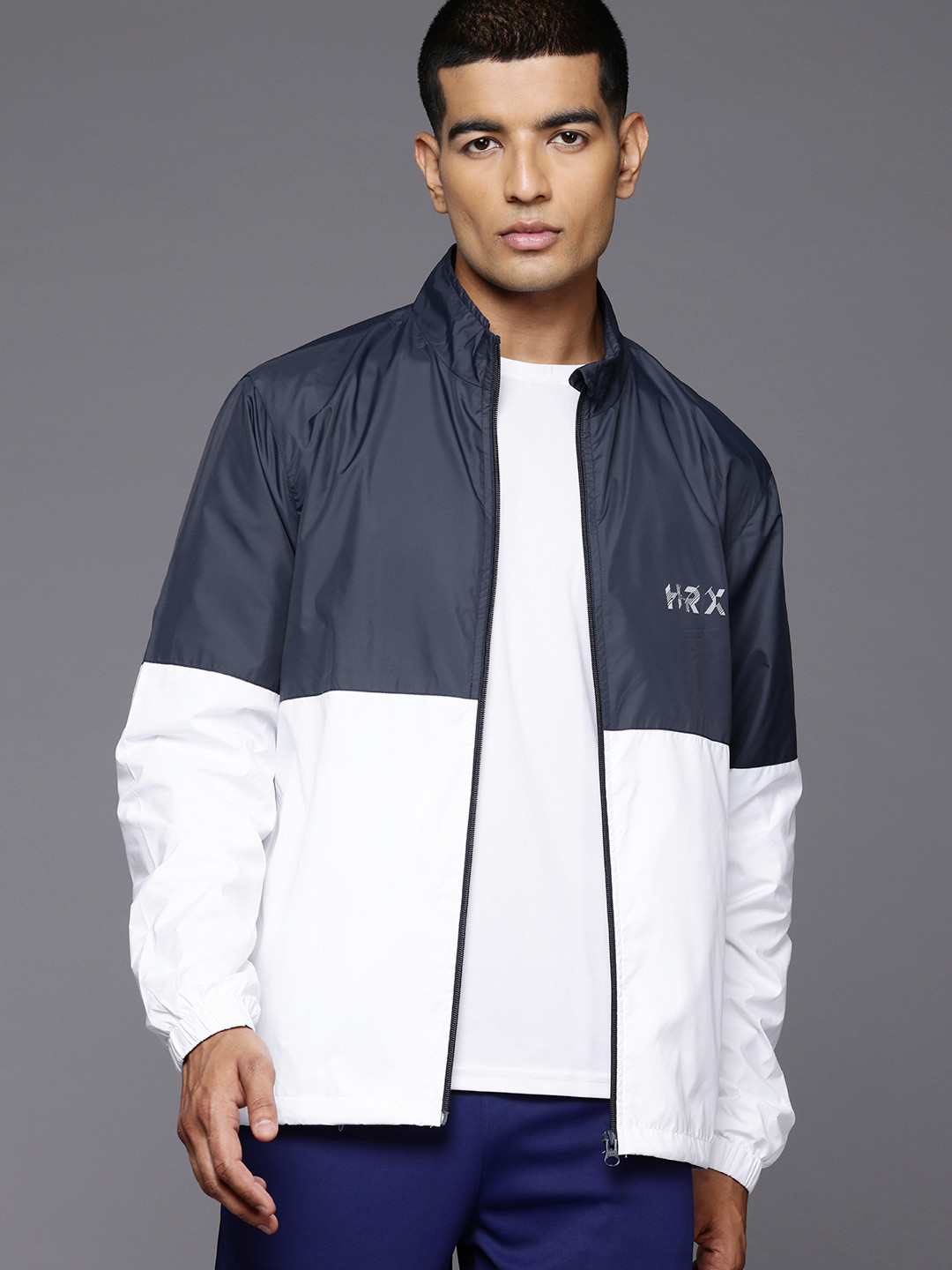 Buy HRX By Hrithik Roshan Colourblocked Rapid Dry Running Jacket ...