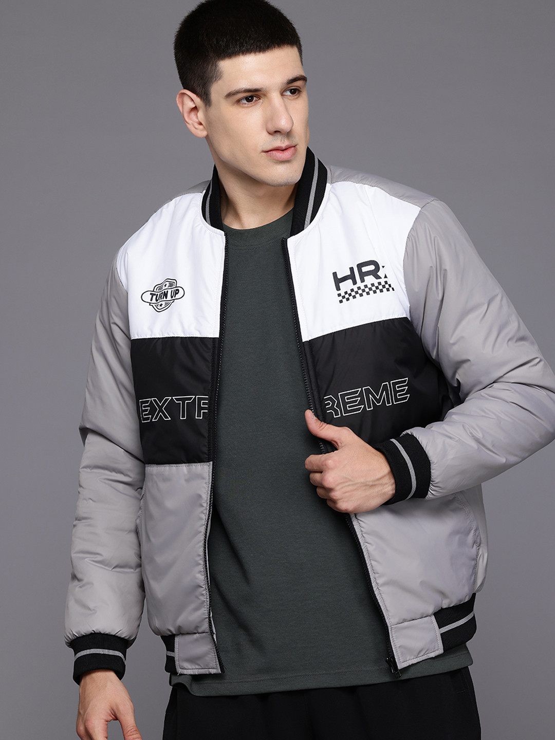 Buy HRX By Hrithik Roshan Men Colourblocked Bomber Jacket - Jackets for Men 28851358 | Myntra