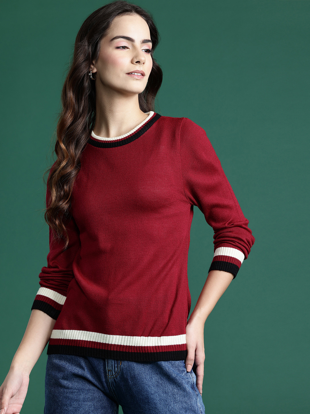 Buy DressBerry Contrast Tipped Pullover - Sweaters for Women 28851852 ...