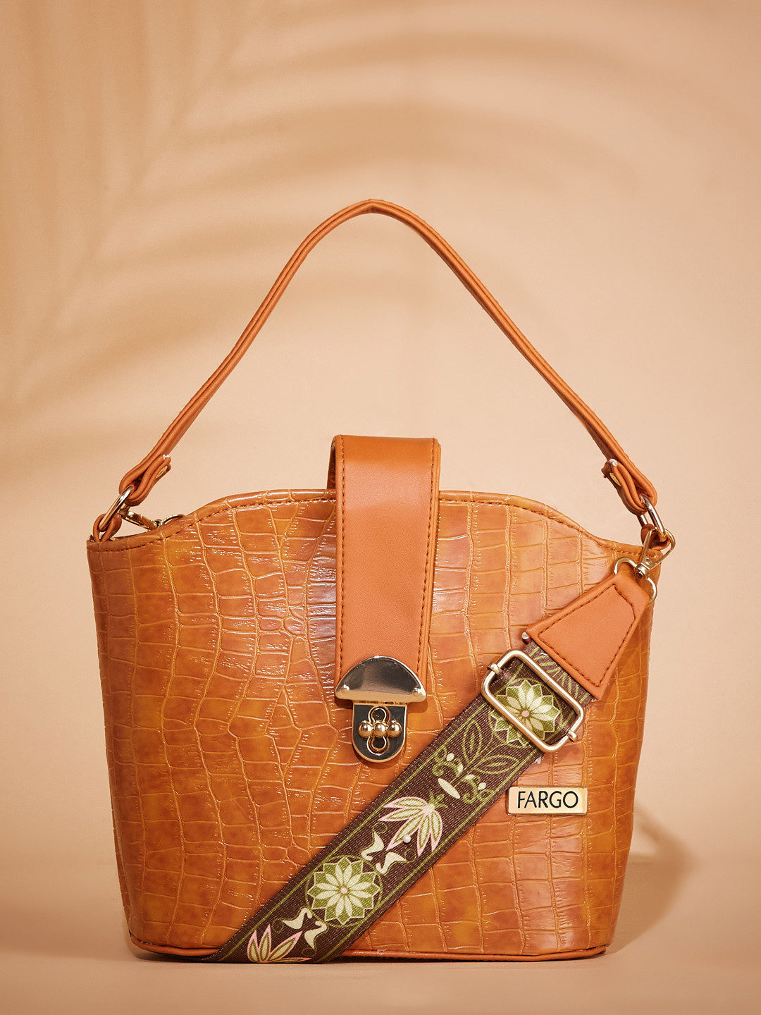 Buy FARGO Textured Zip Detail PU Structured Shoulder Bag - Handbags for ...