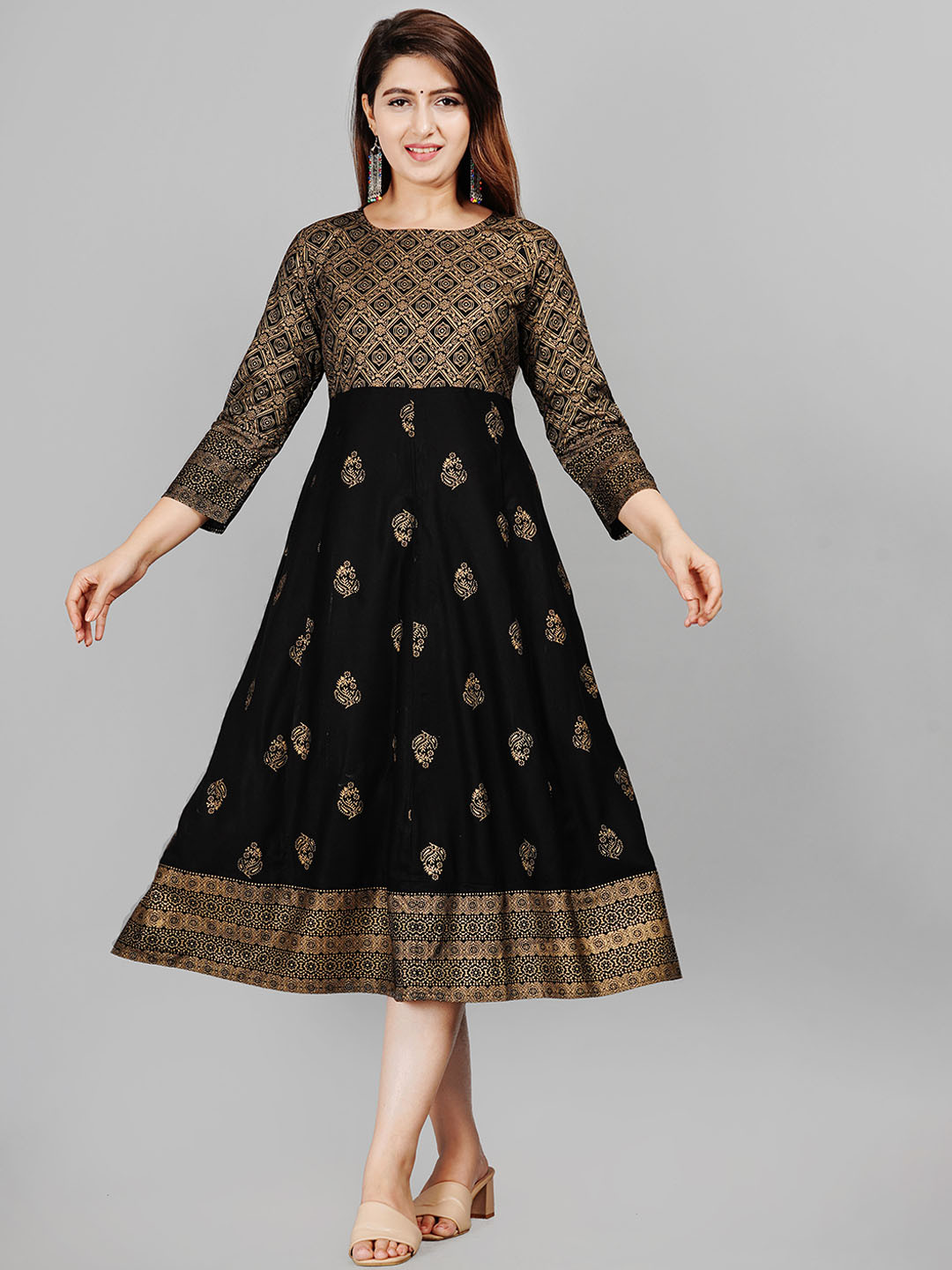 Buy SIPET Ethnic Motifs Printed A Line Kurta - Kurtas for Women ...