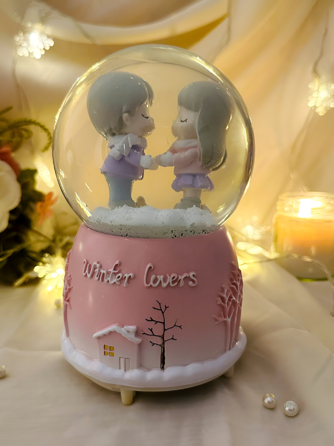 Buy Giftii Pink & White Figurine Crystal Showpiece - Showpieces for ...