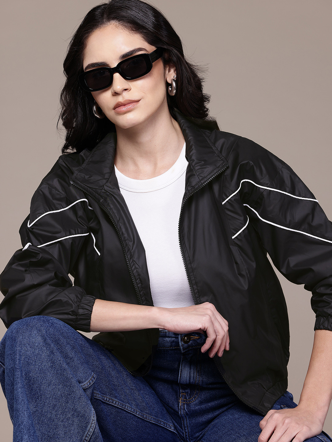 Buy The Roadster Lifestyle Co. Contrast Piping Bomber Jacket - Jackets ...