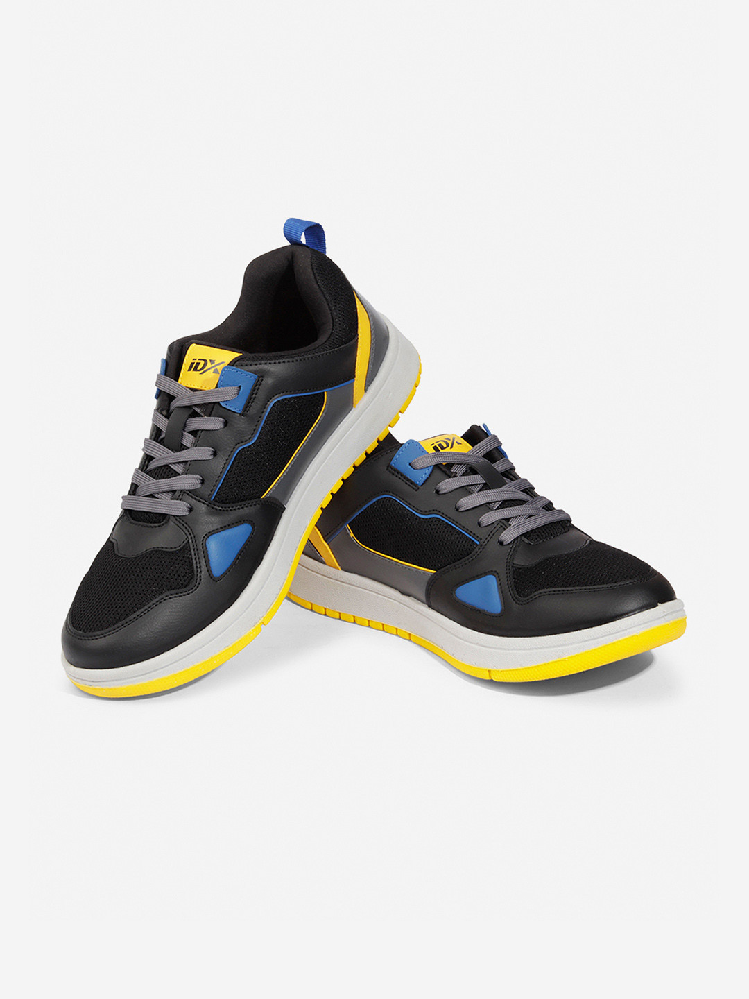 Buy ID Men Colourblocked Round Toe Vegan Leather Lace Ups Sneakers ...