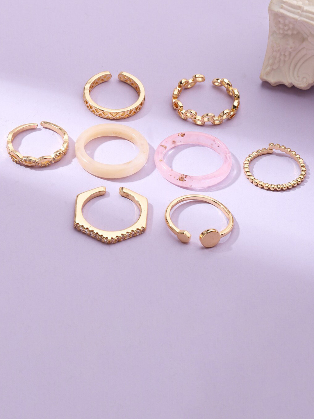 Buy SALTY Set Of 8 Urban Chic Rings - Ring for Women 28887542 | Myntra