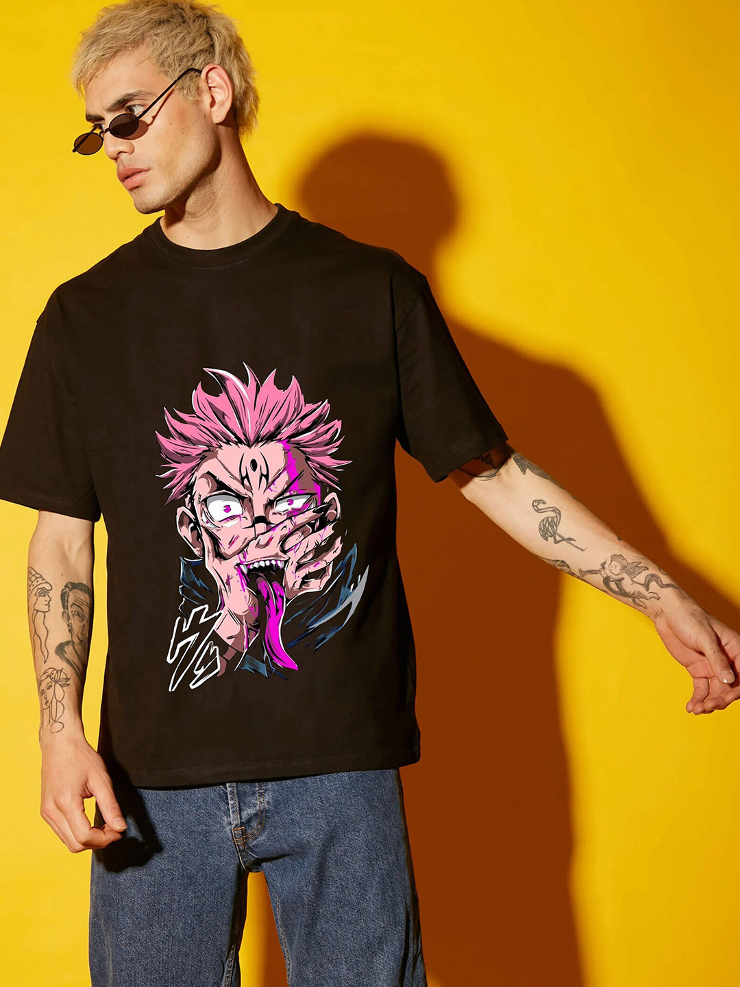 Buy Miaz Lifestyle Naruto Graphic Printed Drop Shoulder Sleeves Cotton ...